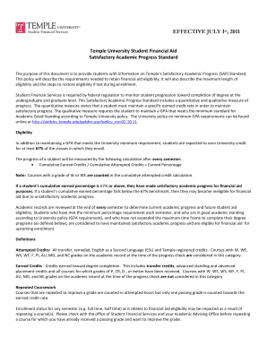 Fillable Online Temple University Student Financial Aid Fax Email Print - pdfFiller