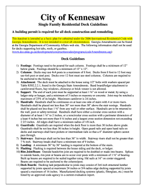 Fillable Online Single Family Residential Deck Guidelines Fax Email ...