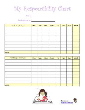 Fillable Online My Responsibility Chart Fax Email Print - pdfFiller