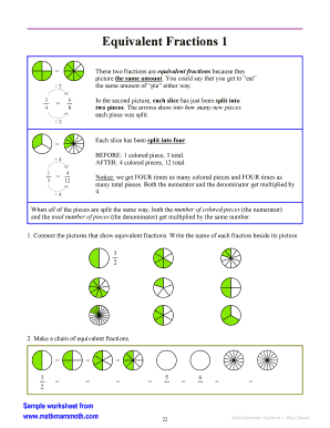 Fillable Online Equivalent Fractions 1 Fax Email Print - pdfFiller