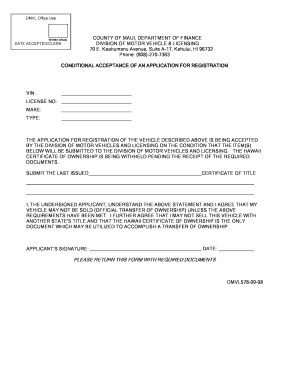 Fillable Online mauicounty Conditional Letter of Acceptance Fax Email ...