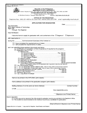 Fillable Online Form 13: Application for Graduation Fax Email Print ...