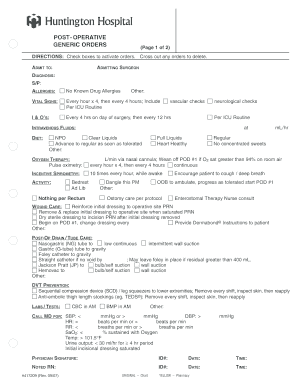 Fillable Online POST- OPERATIVE Fax Email Print - pdfFiller