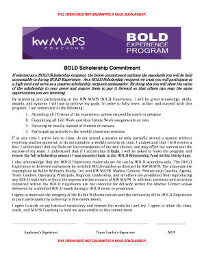 Fillable Online BOLD Scholarship Commitment Letter.docx Fax Email Print - pdfFiller