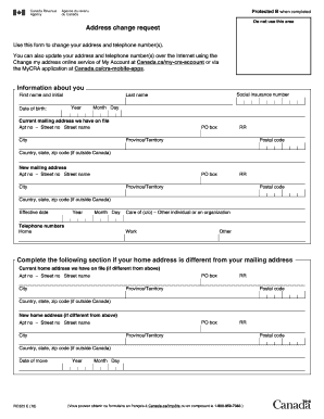 Canada Address Change Request Form - Blank Fillable Template | Fill Out ...
