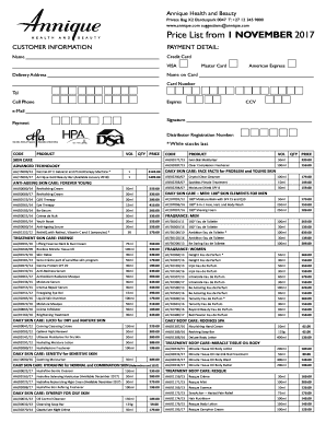 Annique Skin Care Products Price List - Fill Online, Printable ...