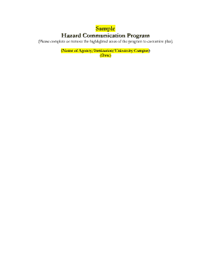 Fillable Online osha Sample Hazard Communication Program - osha Fax ...