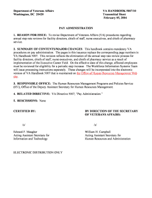 Va Handbook 5007 - Fill Online, Printable, Fillable, Blank | pdfFiller