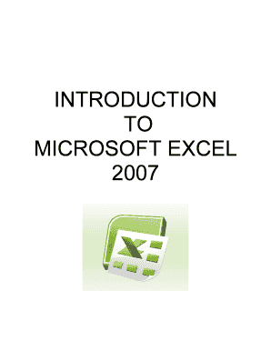 Fillable Online INTRODUCTION TO EXCEL Fax Email Print - pdfFiller