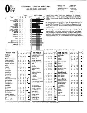 Fillable Online IOWA Tests - Seton Testing Services Fax Email Print ...