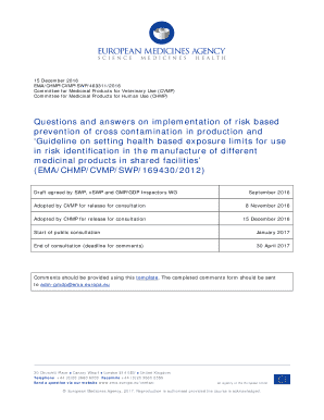 Fillable Online ema chmp cvmp swp 463311 2016 Fax Email Print - pdfFiller