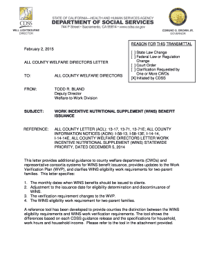 Fillable Online cdss ca One or More CWDs - cdss ca Fax Email Print - pdfFiller