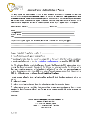 Fillable Online Administrative Citation Notice of Appeal Fax Email Print - pdfFiller