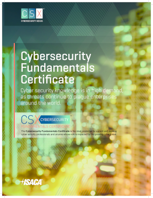 Fillable Online Cybersecurity Fundamentals Certificate - Isaca Fax ...