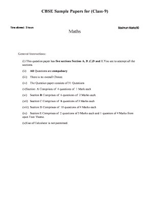 Fillable Online CBSE Sample Papers for (Class-9) Fax Email Print ...