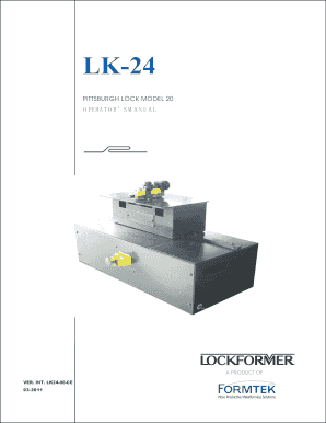Fillable Online pittsburgh lock model 20 o pera to r's manual ...