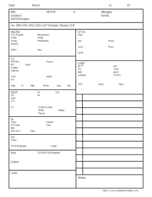 Fillable Online Report SheetICU1.docx Fax Email Print - pdfFiller