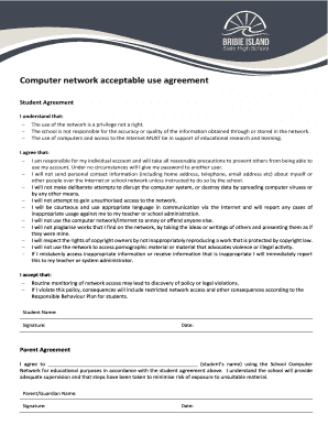 Fillable Online Computer network acceptable use agreement Fax Email ...