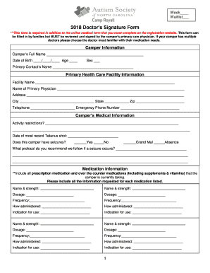 Fillable Online CAMP ROYALL STAFF MEDICAL FORM Fax Email Print - pdfFiller