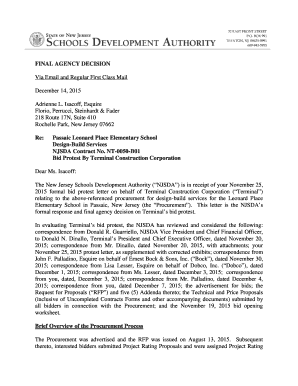 Fillable Online FINAL AGENCY DECISION Via Email and Regular First ...