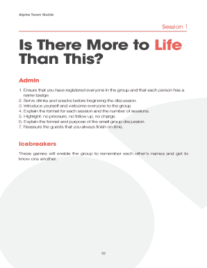 Fillable Online Alpha Team Guide Fax Email Print - pdfFiller