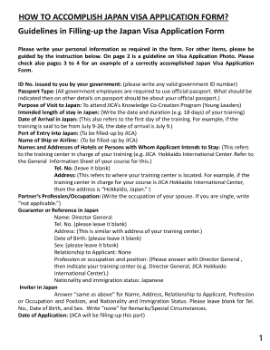 Fillable Online HOW TO ACCOMPLISH JAPAN VISA APPLICATION FORM Fax Email ...