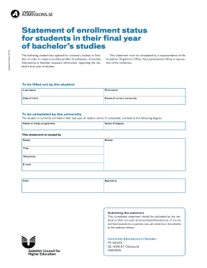 Fillable Online Statement of enrollment status Fax Email Print - pdfFiller