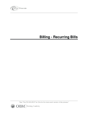 Fillable Online Billing - Recurring Bills Fax Email Print - pdfFiller