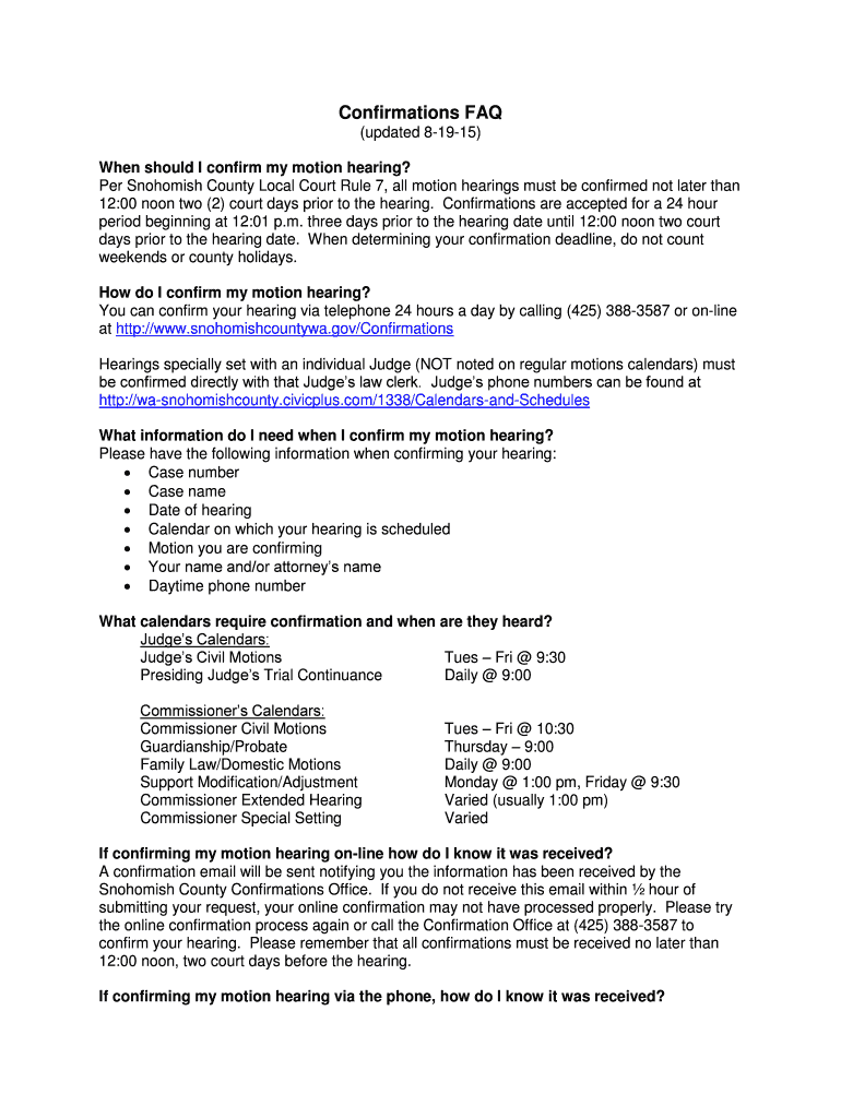 Fillable Online Confirmations FAQ Fax Email Print - pdfFiller