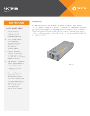 Fillable Online Rectifier, 48 VDC, 1000 W Fax Email Print - pdfFiller