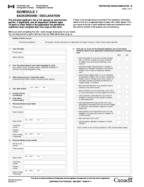 Fillable Online Schedule 6 Economic Classes Business Immigrants ...