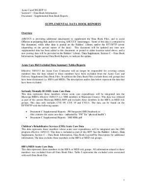 Fillable Online SUPPLEMENTAL DATA BOOK REPORTS Fax Email Print - pdfFiller