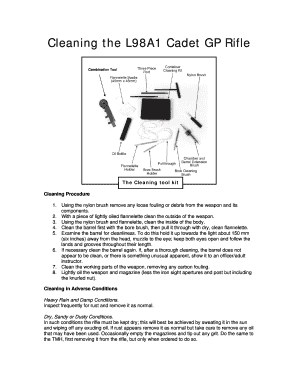 Fillable Online Cleaning the L98A1 Cadet GP Rifle Fax Email Print ...