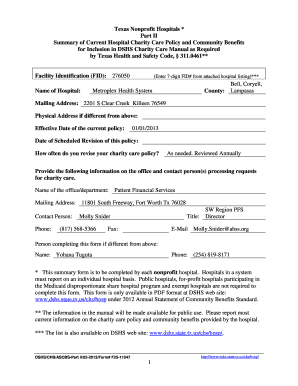 Fillable Online Hospital Data Reporting & Collection Mainpage - Texas ...