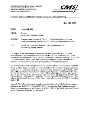Fillable Online cms Survey and Cert Letter 03-29 - cms Fax Email Print ...
