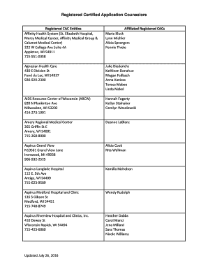 Fillable Online ocidev wi Registered Certified Application Counselors ...