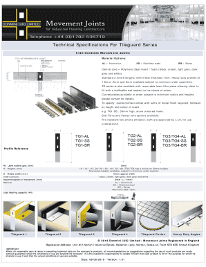 Fillable Online Movement Joints, Technical Specifications Movement ...