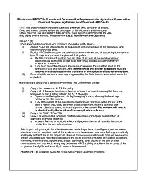 Fillable Online Rhode Island NRCS Title Commitment Documentation ...