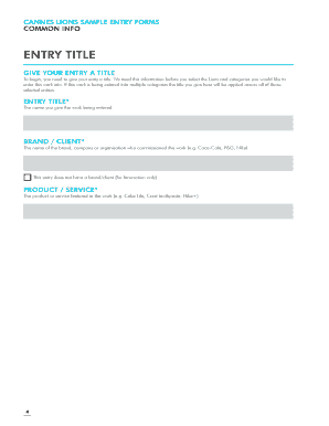 Fillable Online entry kit 2 sample entry forms & things you need to ...