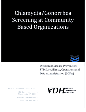 Fillable Online Chlamydia/Gonorrhea Screening at Community Based ...