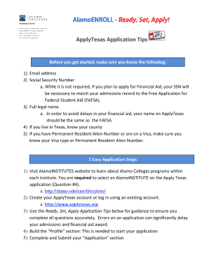 Fillable Online wcmsstg alamo ApplyTexas Application Tips Fax Email ...