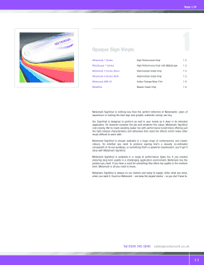 Fillable Online Opaque Sign Vinyls - Metamark Fax Email Print - pdfFiller