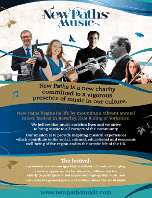 Fillable Online New Paths Music blasts off as a charity New Paths Fax ...