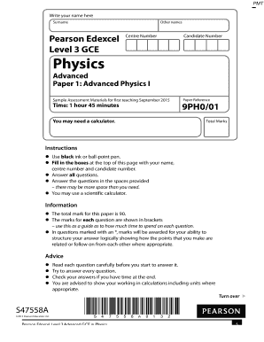 Fillable Online Unit 1 Papers - Edexcel Physics A-level - Physics ...