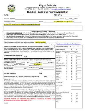 Fillable Online Building / Land Use Permit Application Fax Email Print - pdfFiller