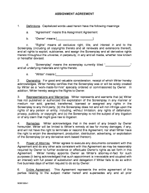 Fillable Online Assignment Agreement (Template).pdf Fax Email Print - pdfFiller