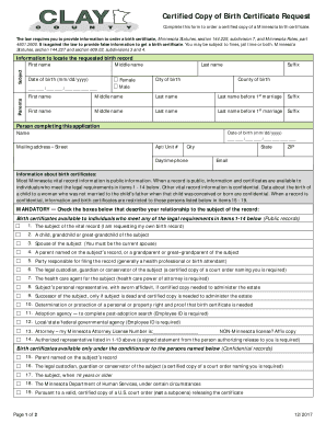 Fillable Online Birth Certificate Application form Fax Email Print ...