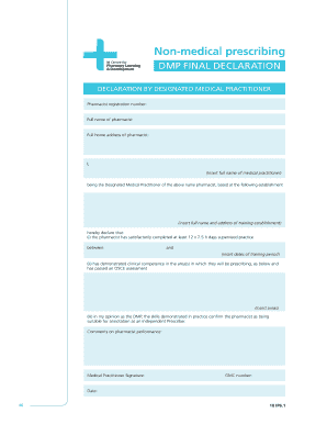 Fillable Online DMP FINAL DECLARATION Fax Email Print - pdfFiller