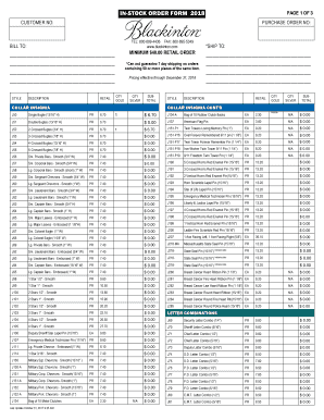 Fillable Online in-stock order form 2018 - Blackinton Fax Email Print ...