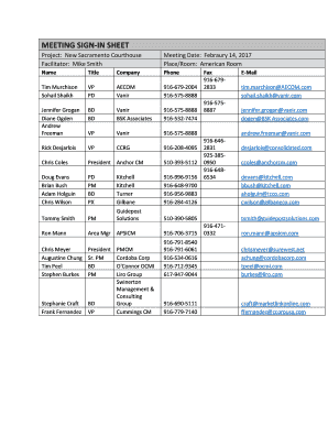 Fillable Online MEETING SIGN-IN SHEET Fax Email Print - pdfFiller